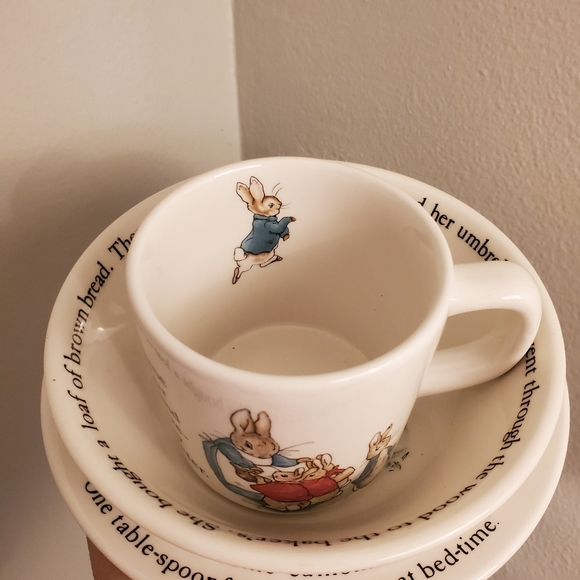 Wedgwood | Dining | Peter Rabbit Pottery 3 Pc Set Wedgwood Perf ...